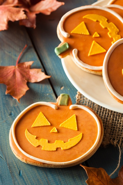 Homemade Jack O'lantern Pumpkin Cookie - 500px