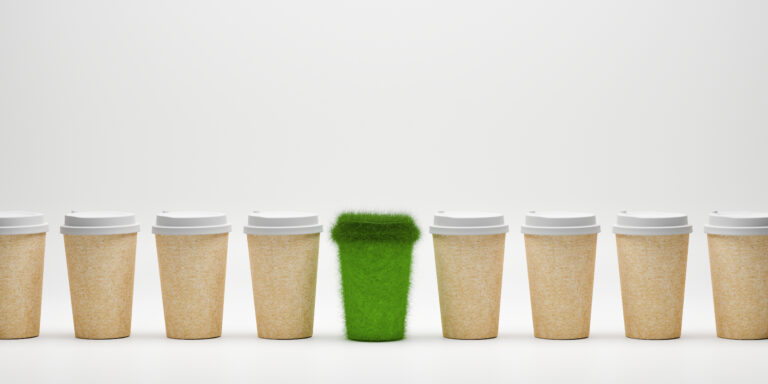 500px Photo ID: 1057023915 - Eco coffee cup and many paper cups with ...